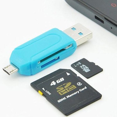 1pc 2 in 1 OTG SB 2.0 TF SD Card Reader Memory Card Reader A