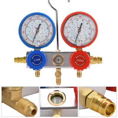 Car Air Conditioning Meter Plus Fluorine Pressure Gauge Set