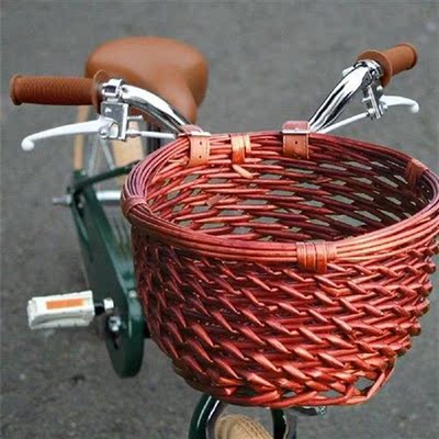 Bike Basket Wicker Front Handlebar Bicycle Basket