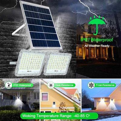 2head LED Solar Light Outdoor LED FloodLamp Remote Control W