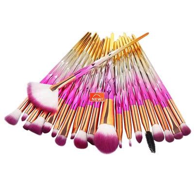 20Pcs Diamond Makeup Brushes Set Powder Foundation Blush Ble