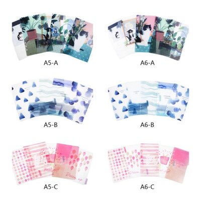 1Set Fresh Clear Style Diary Paper Planner Binders A5 A6 Loo