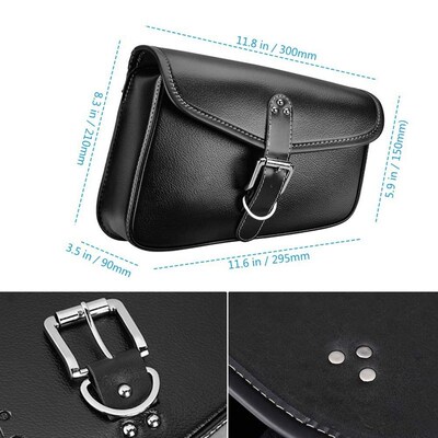 Motorcycle Bag P Leather Saddlebag Saddle Swingarm Bag Left