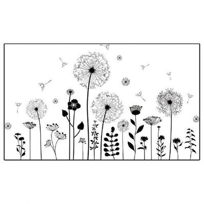 1 Set Useful Wall Decal Dandelion Pattern Fadeless PVC