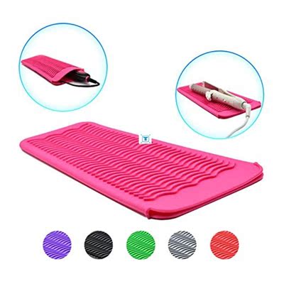 Silicone Heat Resistant Travel Mat Pouch for Curling Iron