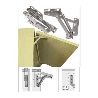 2pcs/set 80 Degree Sprung Hinges Cabinet Door Lift Up Stay F