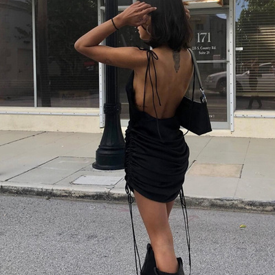 Fashion Women Solid Spaghetti Straps Backless