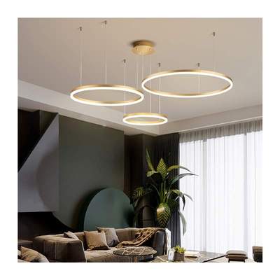2023 Modern Led Chandelier Home Lighting Brushed Rings Ceili
