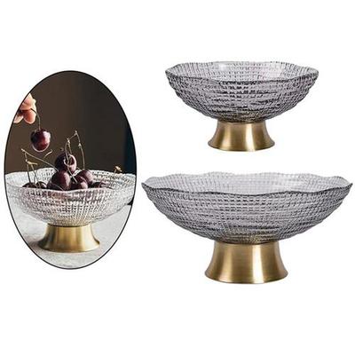 Glass Fruit Bowl Ele Table Centerpiece Dinner Plate Desert