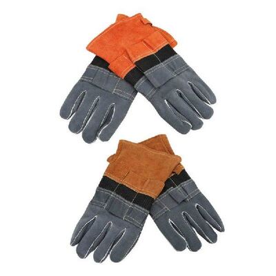 Grill Mitts Lather Outer Layer Heat Resistant Gloves for