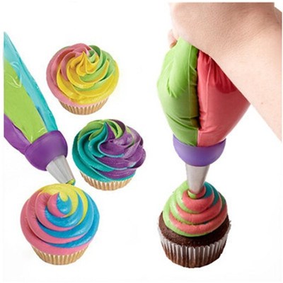 Mix 3 Colors Icing Piping Pastry Nozzles Converter Connector