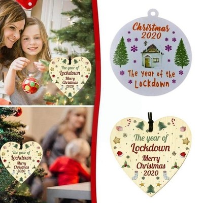 Christmas Tree Hanging Pendant Ornaments Diy Wooden New Hear