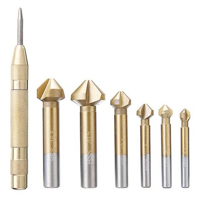 6pcs 3 Flutes 90 Degree HSS Chamfer Chamfering Cutter End Mi
