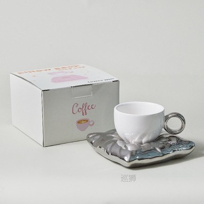 Nordic Style Ceramic Cup with Pillow Coaster Creative Couple