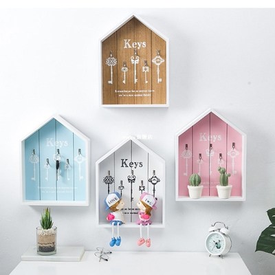 Creative Home Wall Decor Wooden Key Hook Cargo Storage Box M
