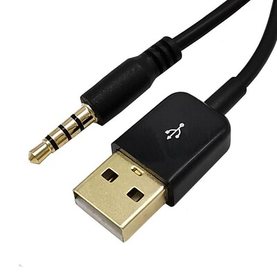 DC 3.5mm Male to USB Male Aux Sync Charger Adapter Stereo A