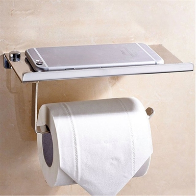 Stainless Steel Toilet Paper Holder with Shelf Phones For Ro