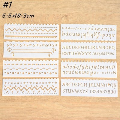 8pc 5.5x18.3cm Words Letter Theme Layering Stencils Walls Pa