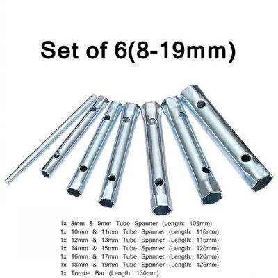 8-19mm 6-22mm 7PC/10PC Tubular Box Wrench Set Tube Spanner W