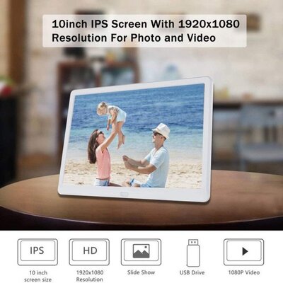 10 Inch HD Digital Photo Frame 1024x600 HD Ultra-Thin LED El