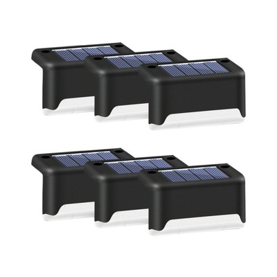 6Pcs Solar Wall Light Garden Courtyard Stairs Outdoor Led Fe