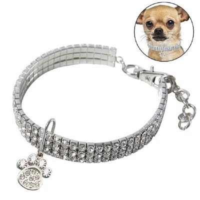 Exquisite Bling Crystal Dog Collar Diamond Puppy Pet Shiny