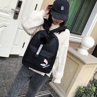 New Korean Nylon Printing Solid Backpack Girl School Bags