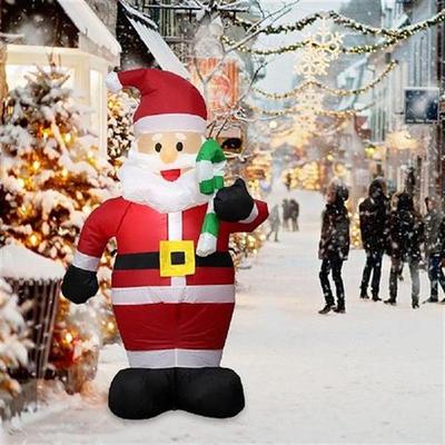 LED Illuminated Inflatable Santa Claus with Crutch 1.2m