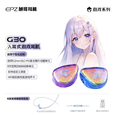 EPZ G30入耳式游戏耳机 带麦克风HIFI电竞耳机 Type-C接口带麦 电