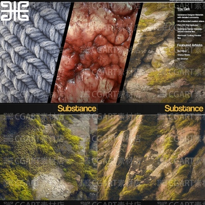 Substance Designer悬崖岩石苔藓材质sd针织毛衣材质sbs含教程