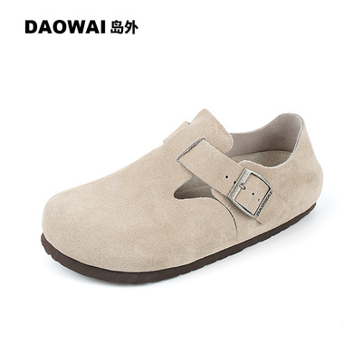 岛外DAOWAI软木包头全包低帮休闲时尚复古文艺勃肯鞋博肯单鞋2308