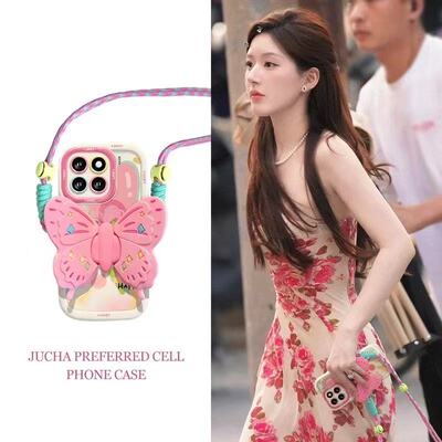 蝴蝶支架背带适用于华为Mate80pro手机壳Pura80PRO保护套p70/P60/50新款MATE60/50/4030E防摔P40/30PRO泡芙