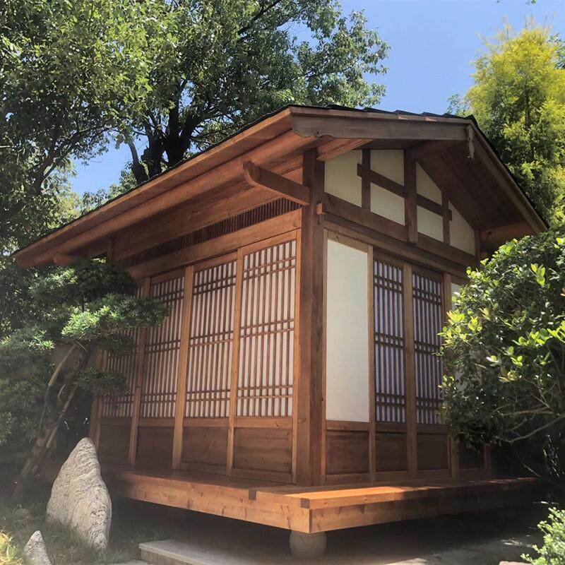 热销唐宋青瓦仿古民宿小木屋别墅中式庭院造景凉亭日式户外茶室木