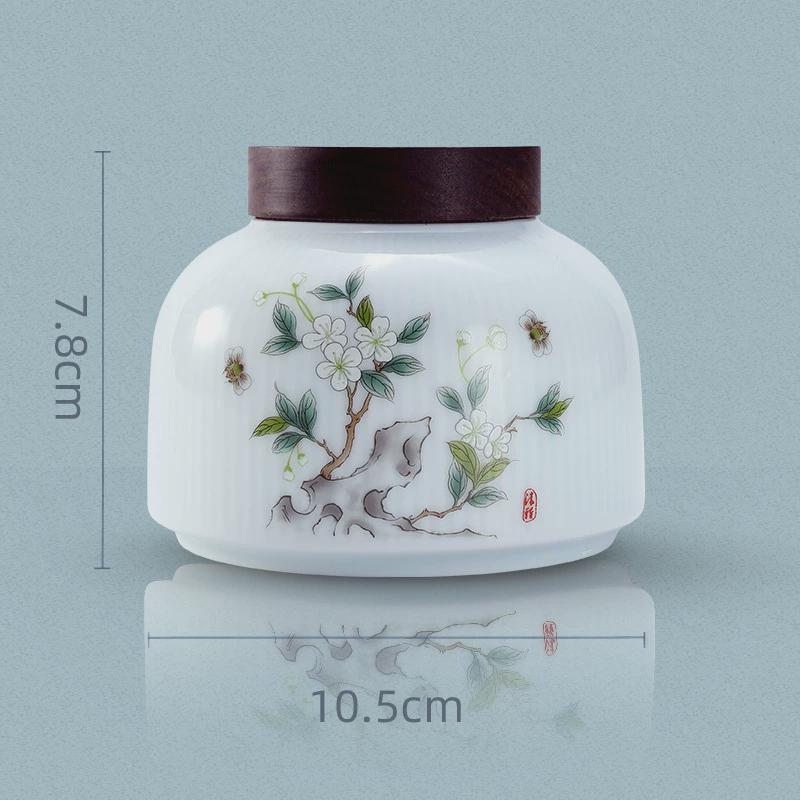 茶叶罐家用陶瓷茶罐防潮密封罐罐子白瓷中号储物茶仓空罐
