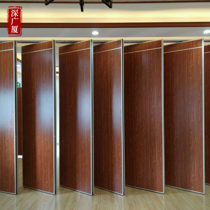 深圳酒店活动隔断软包伸缩饭店包厢移动隔断屏风折叠门吊装隔墙板