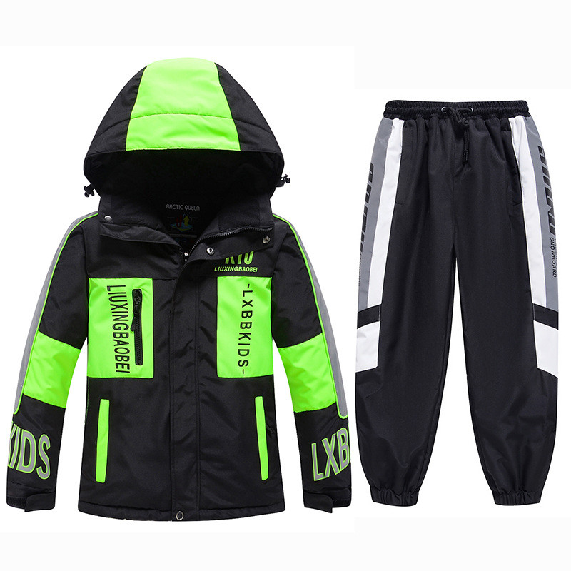 新款儿童滑雪服套装男童女童冬季户外防风防衣裤保暖加厚滑雪泼水