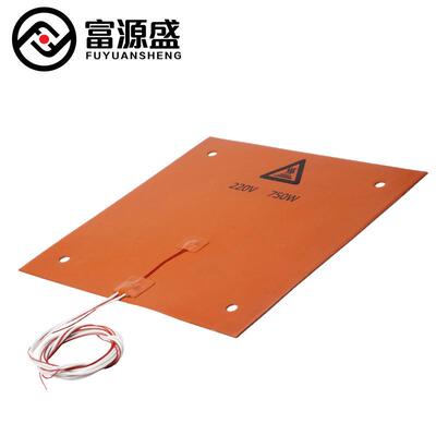 3d打印机热310*310mm220v750w硅橡胶配件床cr-10硅胶加热垫