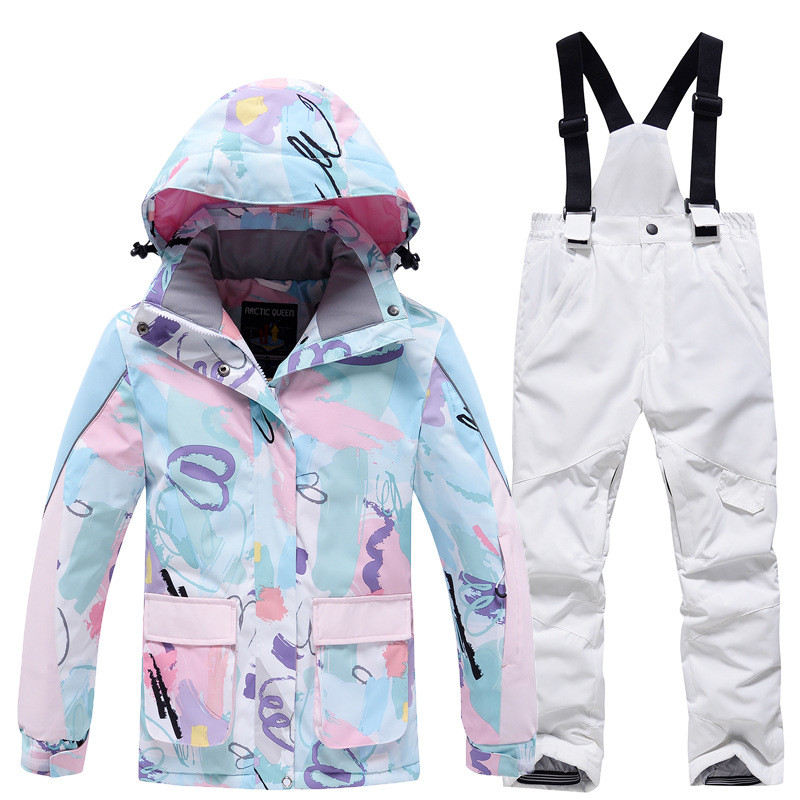 儿童滑雪服套装男童女童冬季防风户外防水保暖加厚滑雪衣裤套装