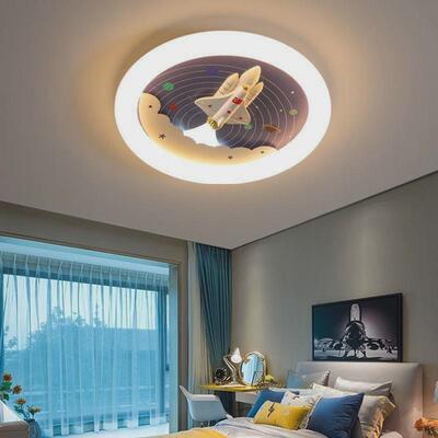简约现代儿童房led吸顶灯飞船创意个性卡通太空船男孩卧室灯具