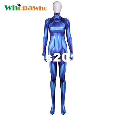Women 3D Printing Samus Zero Aran Cosplay Costume Spandex Ly
