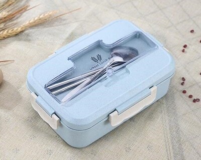 Straw Wheat Student Heated Lunch Box Picnic Food Container S