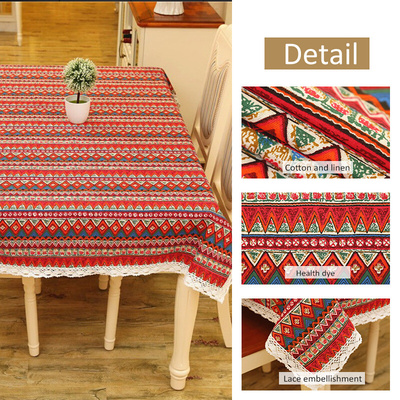Bohemian Table Cloth Cotton Linen Kitchen Tablecloth Home De
