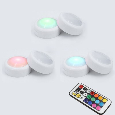 LED Puck Lights RGB 12 Colors 21 Key Dimmable Touch Sensor l