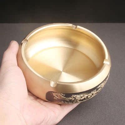 Antique Ash Tray W/ 4 Grooves Horse Pattern Smoking Ashtray