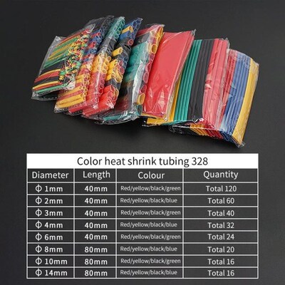 164 328 Pcs/Set Polylefin Heat Shrink Tube Sleeve Termoretra