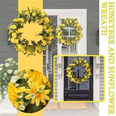 Plastic Decoration Wreath Leaf Spring Wreath Plant Home