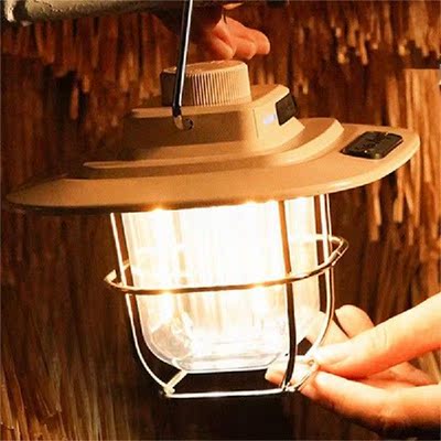 Vintage Metal Hanging Lanterns 4500mAh Battery Warm Light