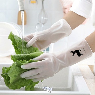 Dishwashing Cleaning Won't Break Gloves Waterproof Rubbe