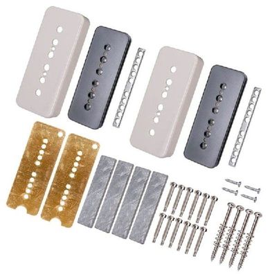 1 Set Guitar Humbucker Pickup Kits Brass Coverand Baseplate