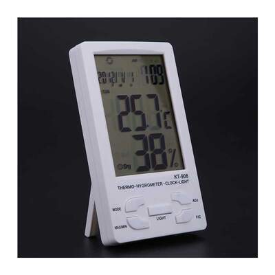 White Indoor/ LCD Thermometer Hygrometer Temperature Humidit